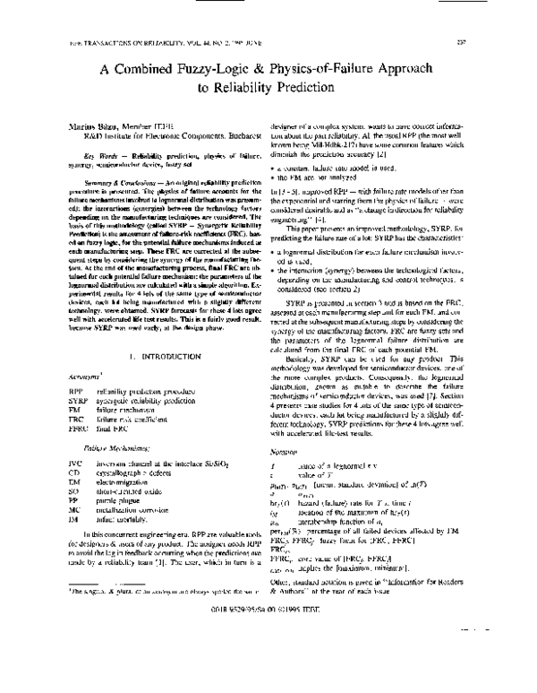 (PDF) A combined fuzzy-logic and physics-of-failure approach to ...