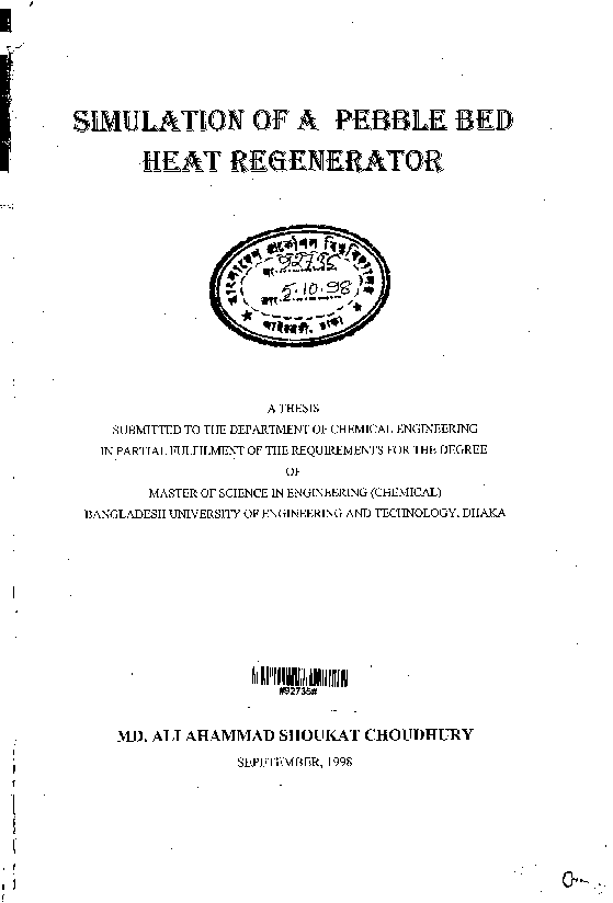 (PDF) Simulation of a pebble-bed heat regenerator