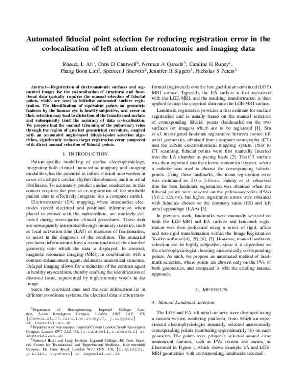 Pdf Automated Fiducial Point Selection For Reducing Registration