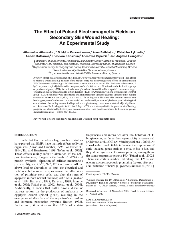 (PDF) The effect of pulsed electromagnetic fields on secondary skin wound healing: An ...