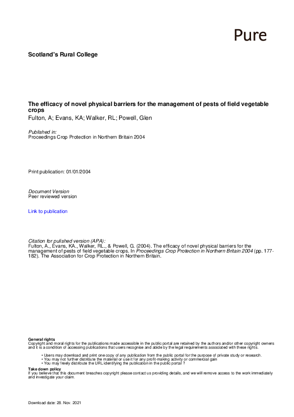 (PDF) The efficacy of novel physical barriers for the management of ...