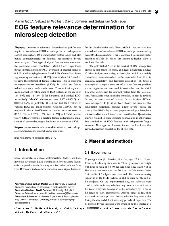 (PDF) EOG feature relevance determination for microsleep detection