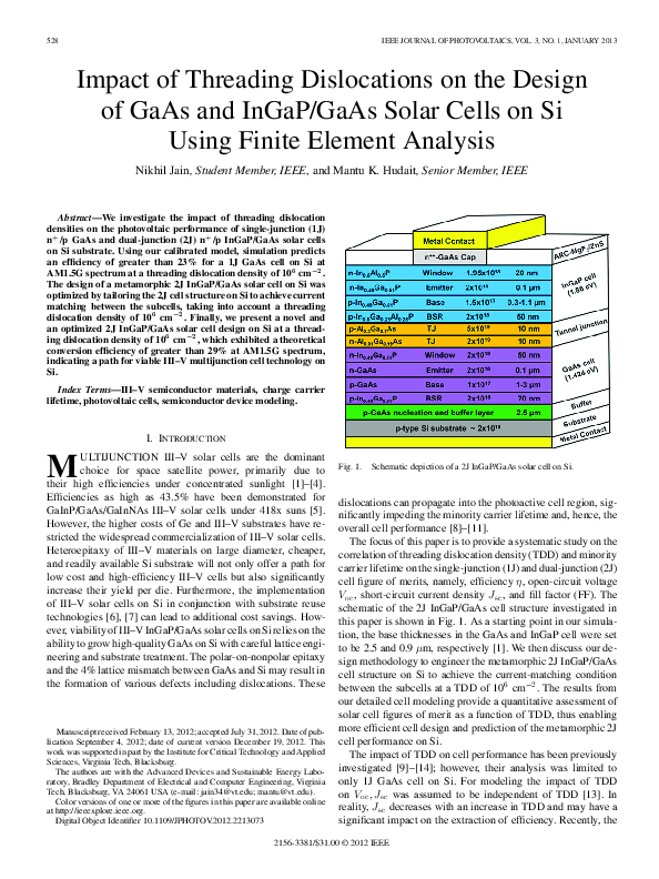 (PDF) Impact of Threading Dislocations on the Design of GaAs and InGaP ...