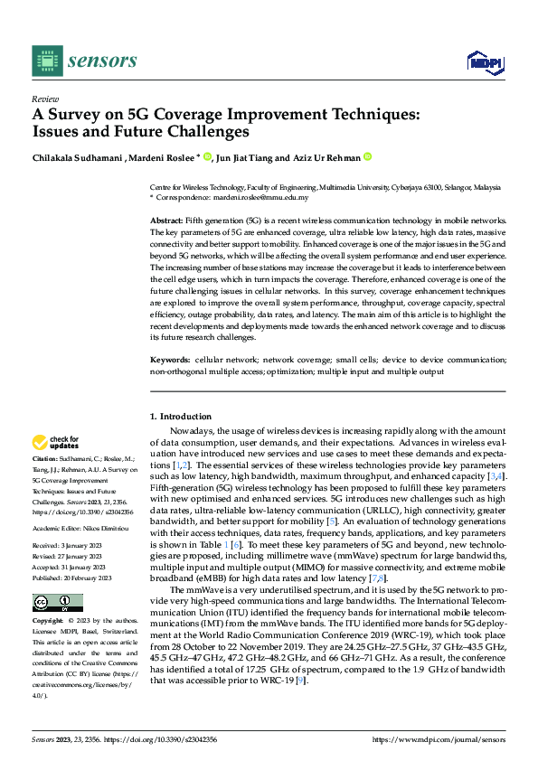 (PDF) A Survey on 5G Coverage Improvement Techniques: Issues and Future ...