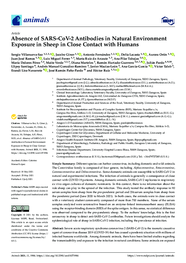 (PDF) Absence of SARS-CoV-2 Antibodies in Natural Environment Exposure ...