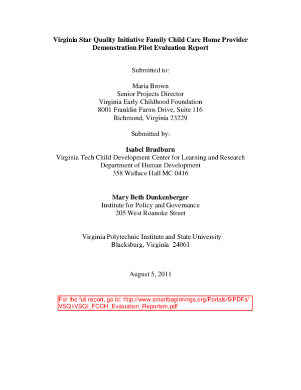 (PDF) Virginia Star Quality Initiative Family Child Care Home Provider ...