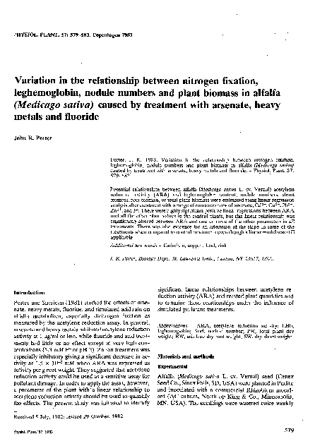 (PDF) Variation in the relationship between nitrogen fixation ...