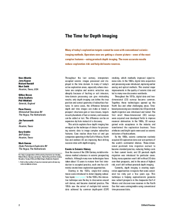 (PDF) The time for depth imaging
