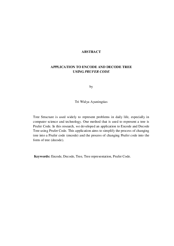 (PDF) Aplikasi Encode Dan Decode Tree Menggunakan Prufer Code | Tri ...