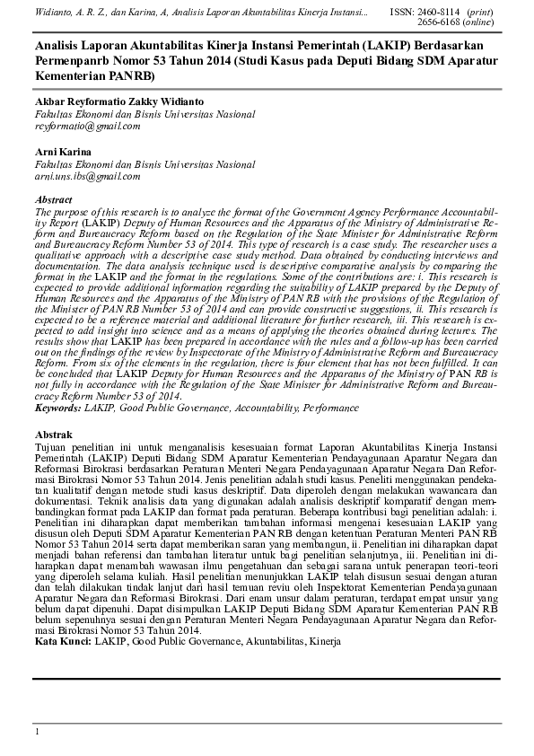 (PDF) Analisis Laporan Akuntabilitas Kinerja Instansi Pemerintah (LAKIP ...