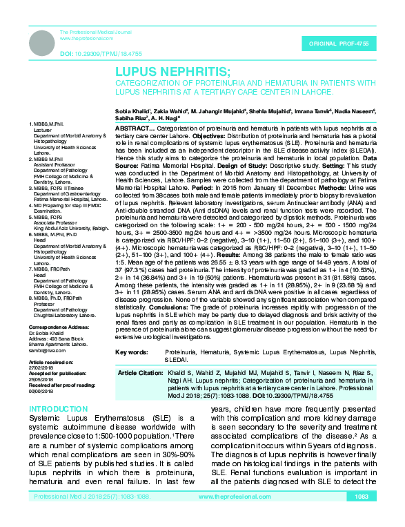 (PDF) Lupus Nephritis