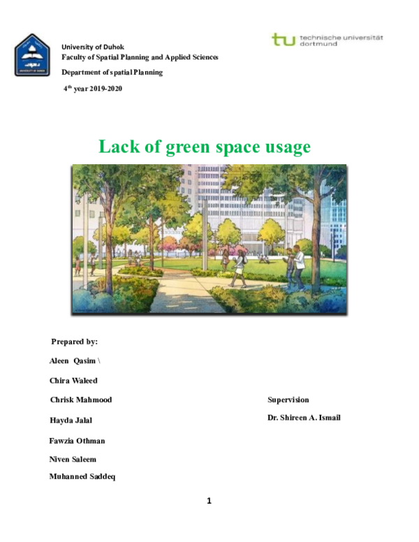(PDF) Lack of green space usage, Case study: Masik-west, Duhok
