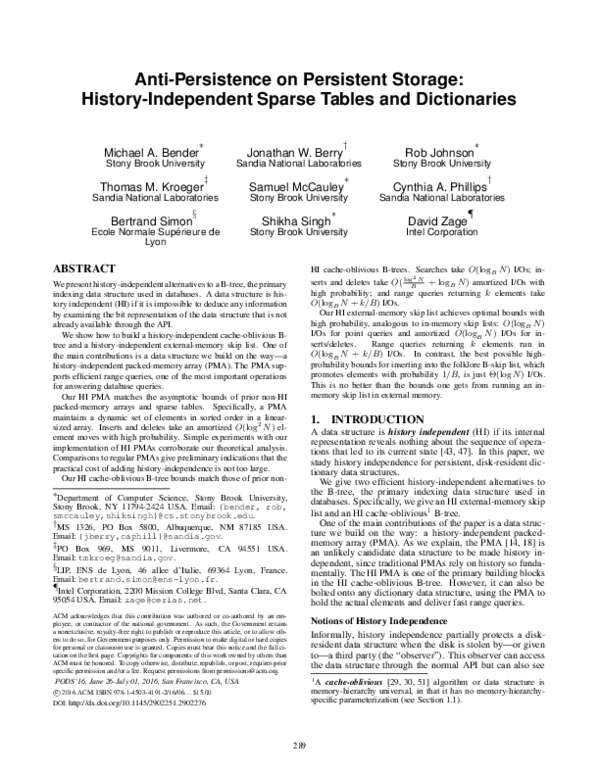 (PDF) Anti-Persistence on Persistent Storage