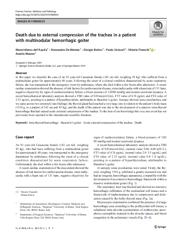 (PDF) Death due to external compression of the trachea in a patient ...