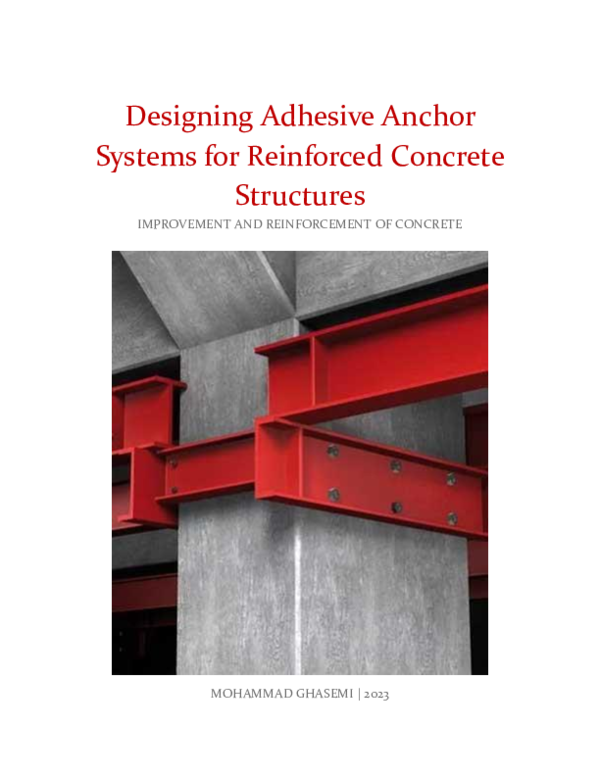 (PDF) Designing Adhesive Anchor Systems for Reinforced Concrete Structures