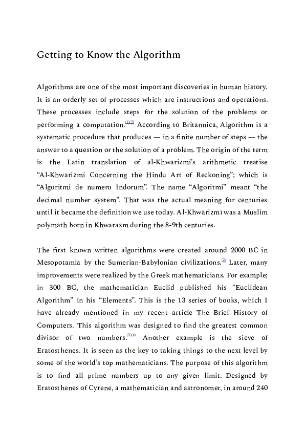 (PDF) Getting to Know the Algorithm