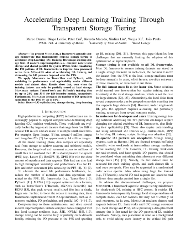 (PDF) Accelerating Deep Learning Training Through Transparent Storage ...