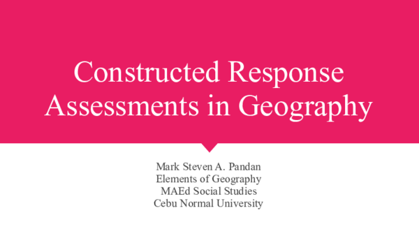 (PPT) Constructed Response Assessments in Geography