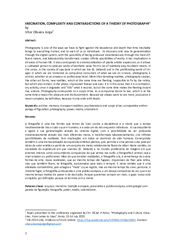 (DOC) FASCINATION AND CONTRADICTIONS OF PHOTOGRAPHY - Paper presented ...