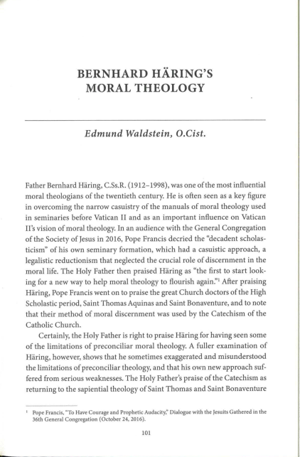 (PDF) Bernhard Häring's Moral Theology