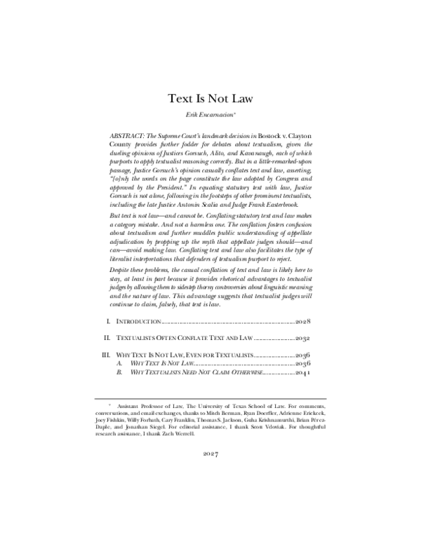 (PDF) Text is Not Law