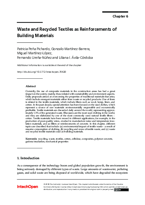 (PDF) Waste and Recycled Textiles as Reinforcements of Building Materials