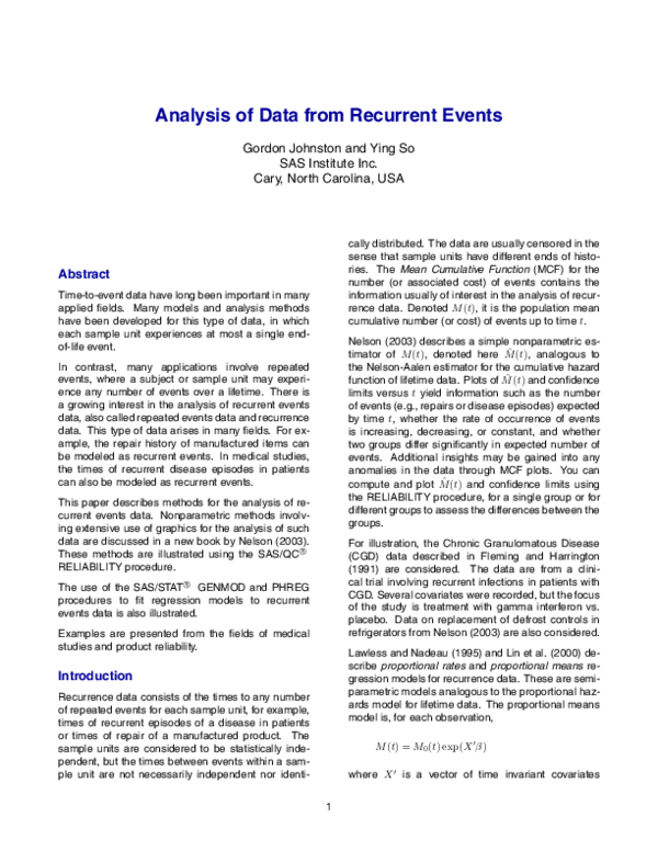(PDF) 2003b), “Analysis of Data from Recurrent Events
