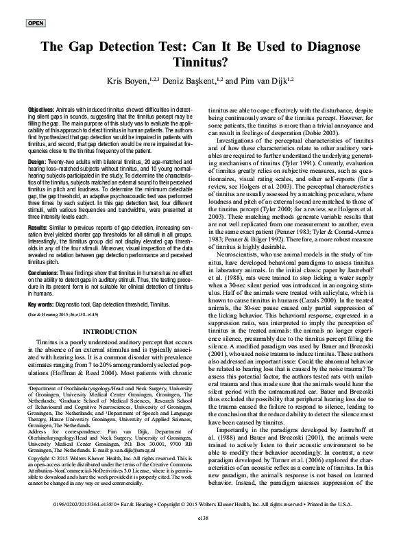 (PDF) The Gap Detection Test