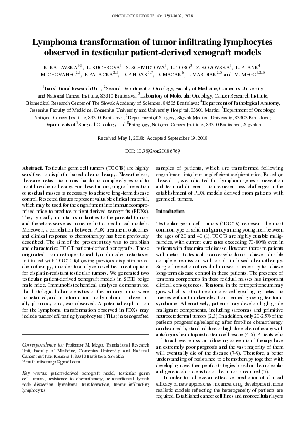 (PDF) Lymphoma transformation of tumor infiltrating lymphocytes ...