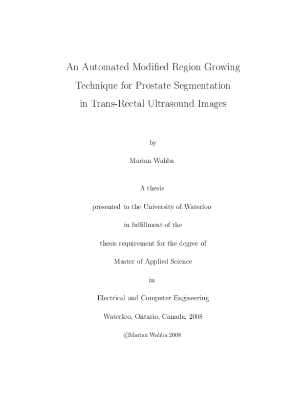 (PDF) An Automated Modified Region Growing Technique for Prostate Segmentation in Trans-Rectal ...