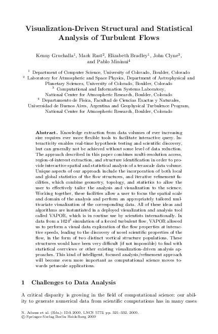 (PDF) Visualization-Driven Structural and Statistical Analysis of Turbulent Flows