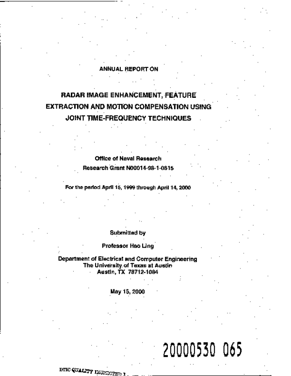 (PDF) Feature Extraction and Motion Compensation Using Joint Time ...