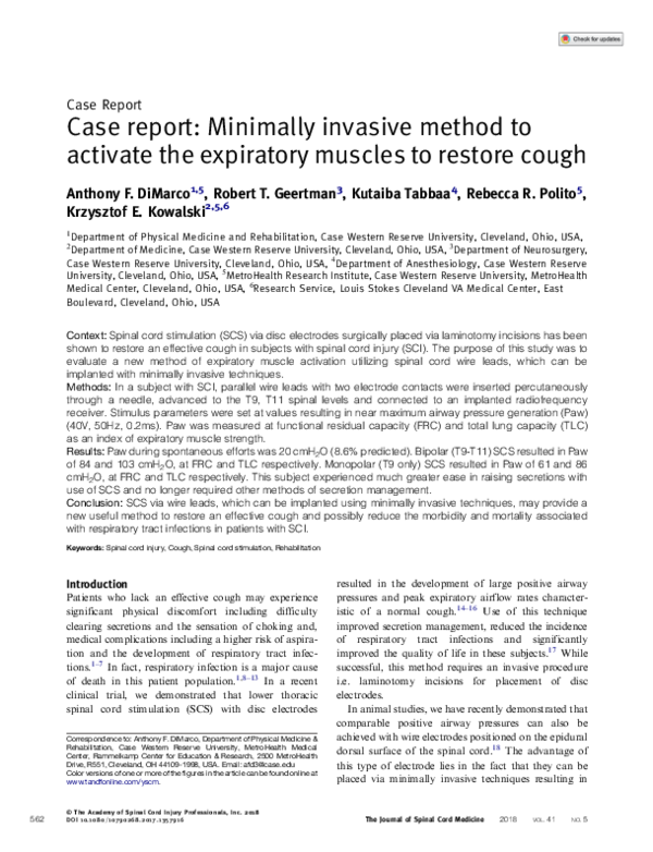(PDF) Minimally invasive method to activate the expiratory muscles to ...