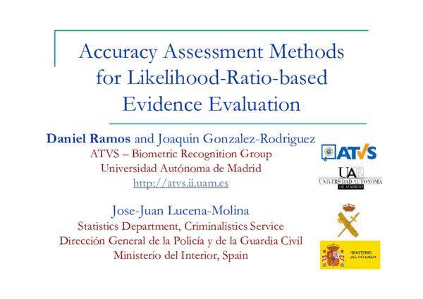 (PDF) Accuracy assessment methods for likelihood ratio-based evidence evaluation