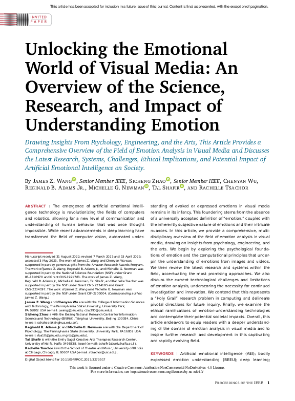 (PDF) Unlocking the Emotional World of Visual Media: An Overview of the ...