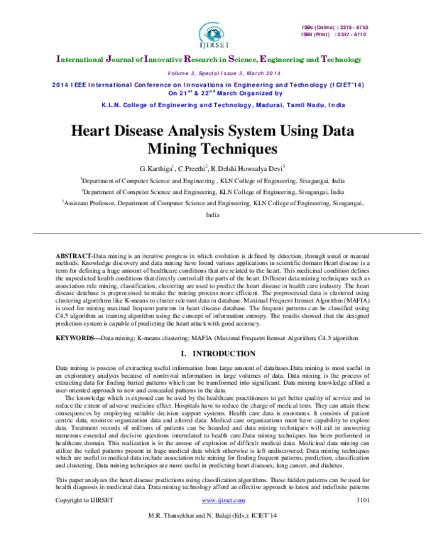 (PDF) Heart Disease Analysis System Using DataMining Techniques