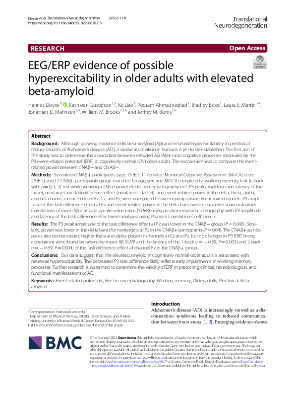 (PDF) EEG/ERP evidence of possible hyperexcitability in older adults ...