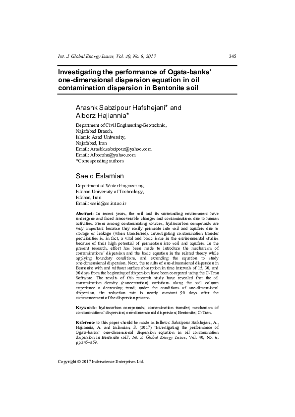 (PDF) Investigating the performance of Ogata-banks' one-dimensional ...