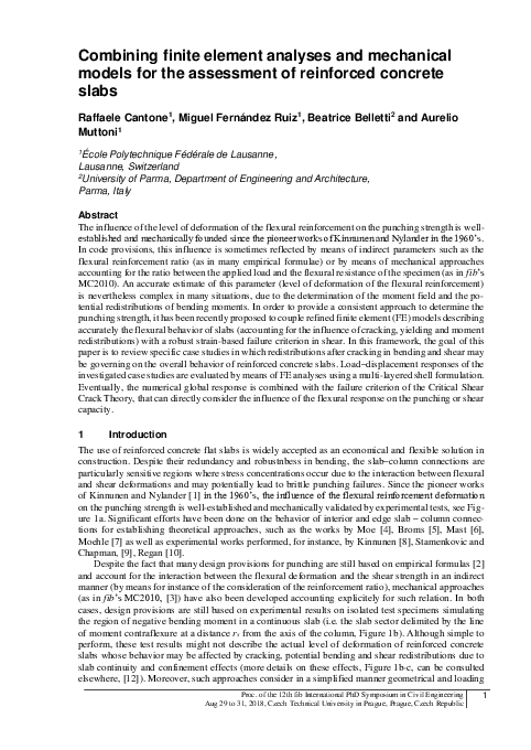 (PDF) Combining finite element analyses and mechanical models for the assessment of reinforced ...