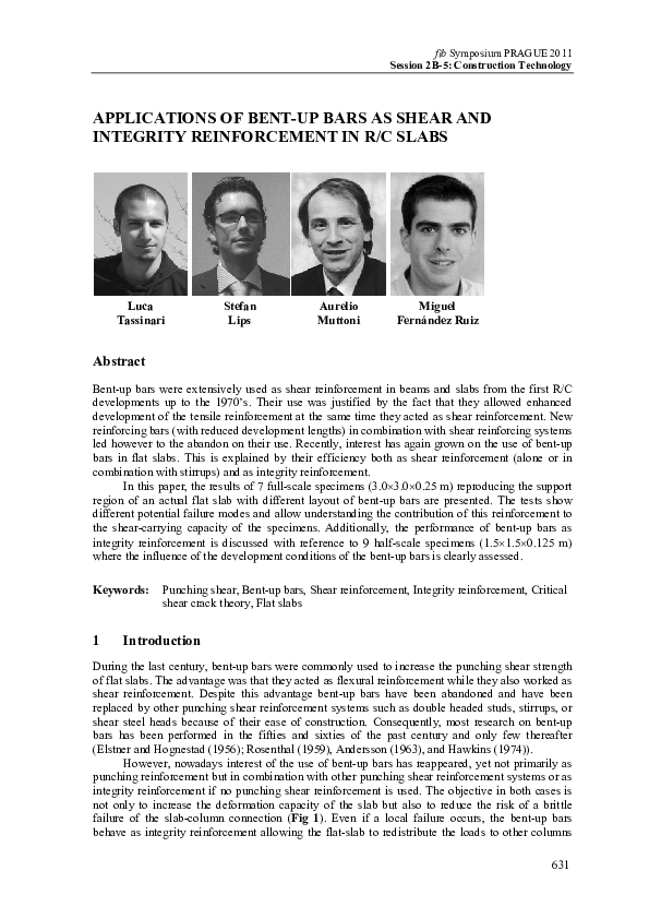 (PDF) Applications of bent-up bars as shear and integrity reinforcement ...