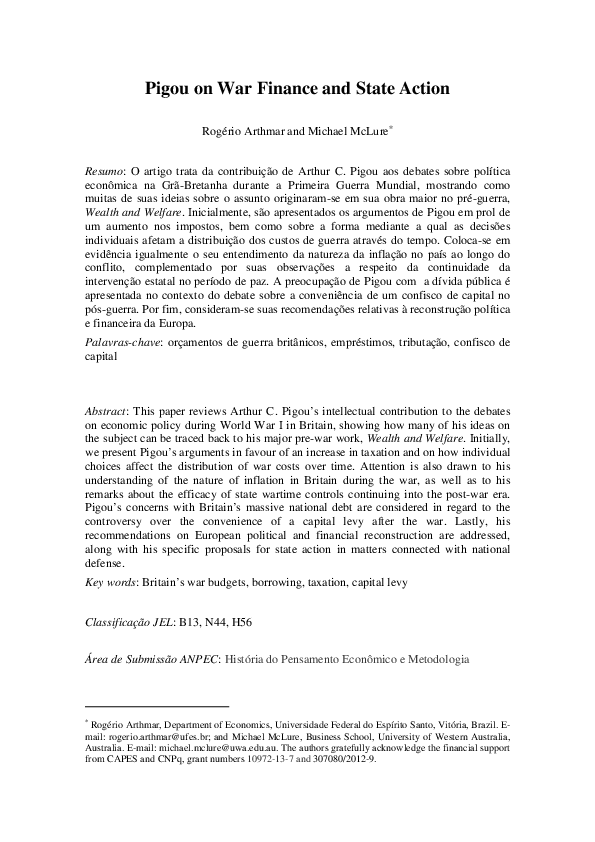 (PDF) Pigou on War Finance and State Action _with identification_