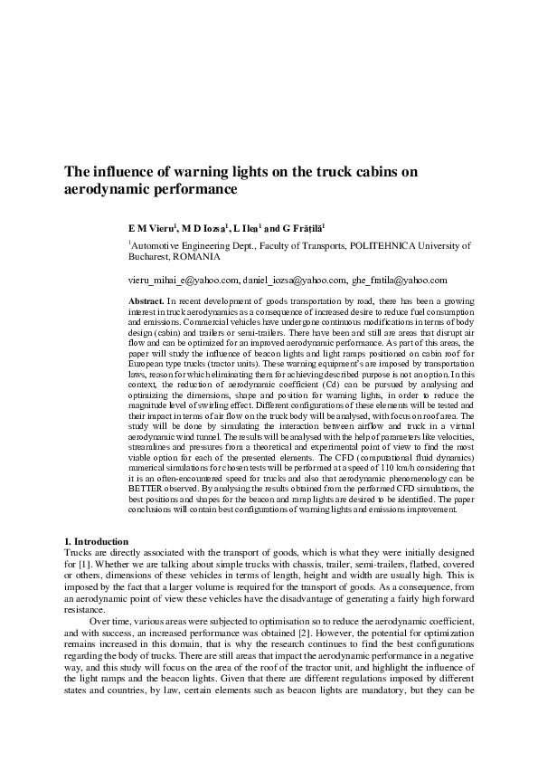 (PDF) The influence of warning lights on the truck cabins on ...