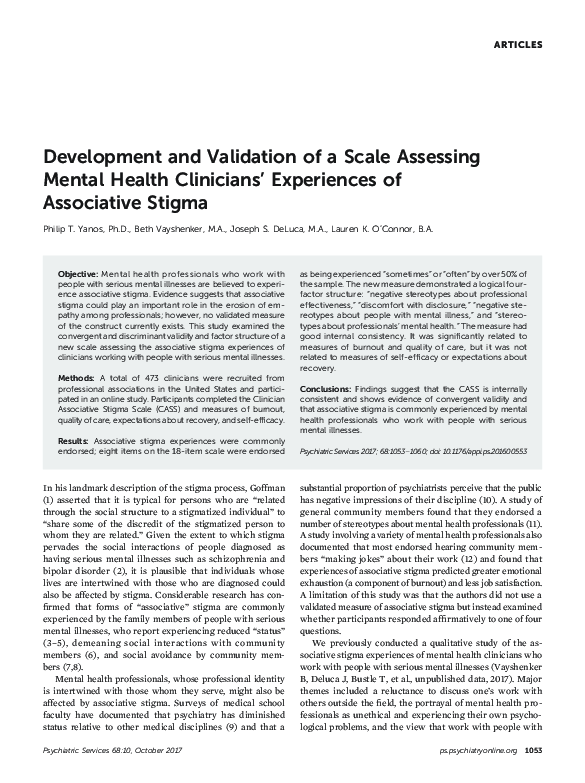 (PDF) The Development and Validation of a Scale Assessing Individual Schemas Used in Classifying ...
