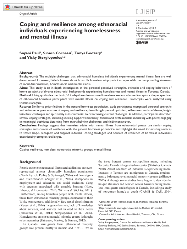 (PDF) Coping and resilience among ethnoracial individuals experiencing ...