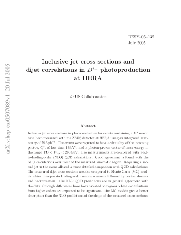 (PDF) Inclusive jet cross sections and dijet correlations in ...