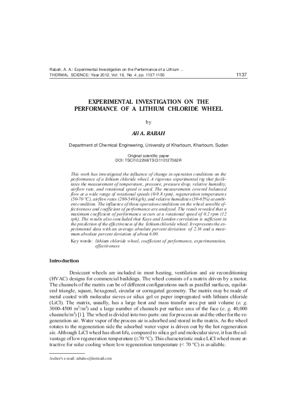 Pdf Experimental Investigation On Performance Of A Solar Air Heater