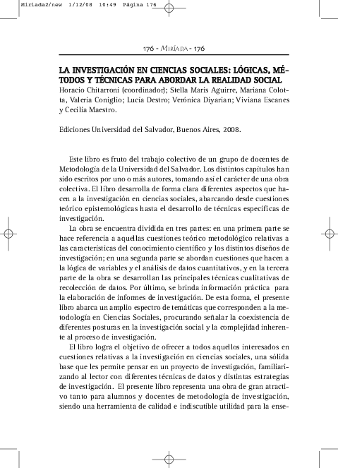 (PDF) La Investigación en Ciencias Sociales: Lógicas, Métodos y Técnicas Para Abordar La ...