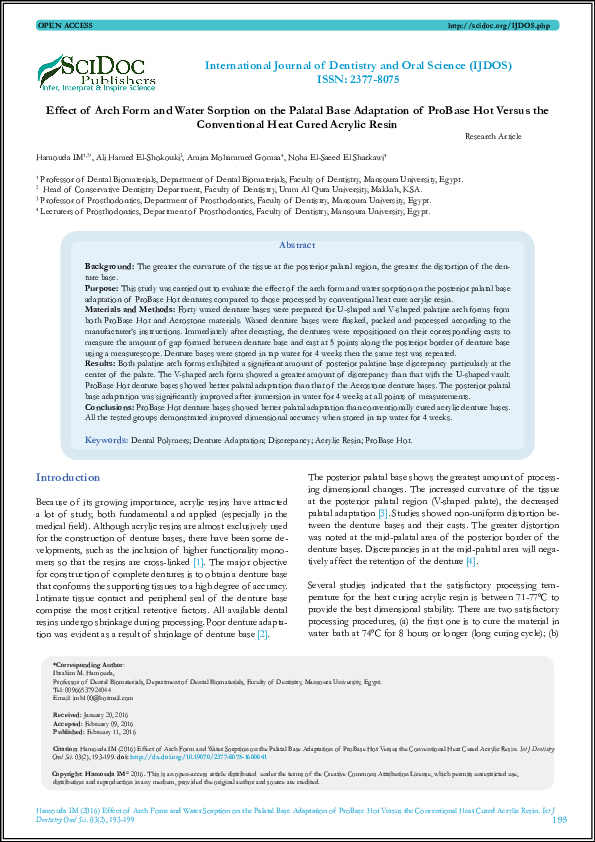 (PDF) Effect of Arch Form and Water Sorption on the Palatal Base ...