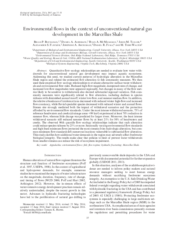 (PDF) Environmental flows in the context of unconventional natural gas ...