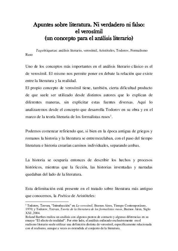 (PDF) Apuntes sobre literatura. El verosímil (borrador)